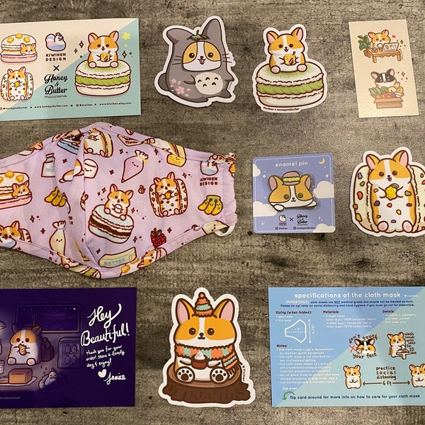 Corgi Matcha Macaron Sticker, Corgi Sticker, Dog Stickers, Cute ...