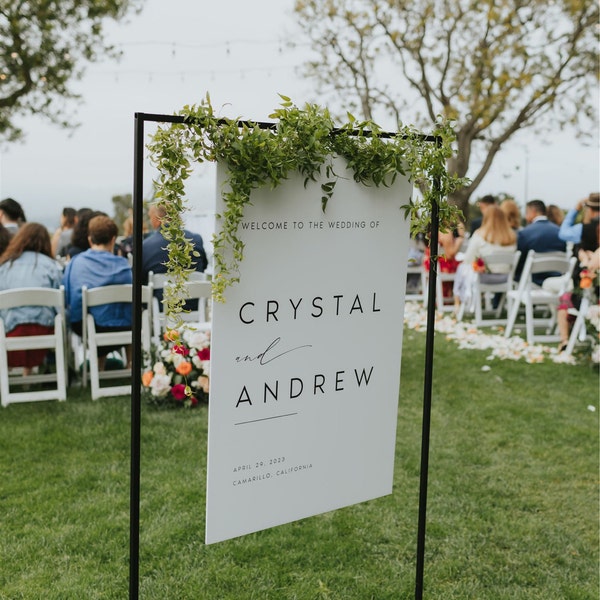 Minimalist Wedding Welcome Sign Template, Modern Welcome Wedding Sign ...