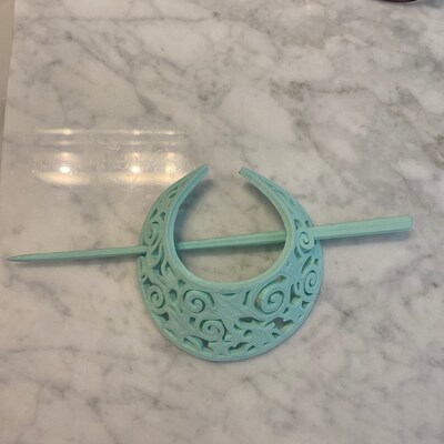 Crescent Moon Celestial Bun Holder Hair Cage 3D Printed Long - Etsy