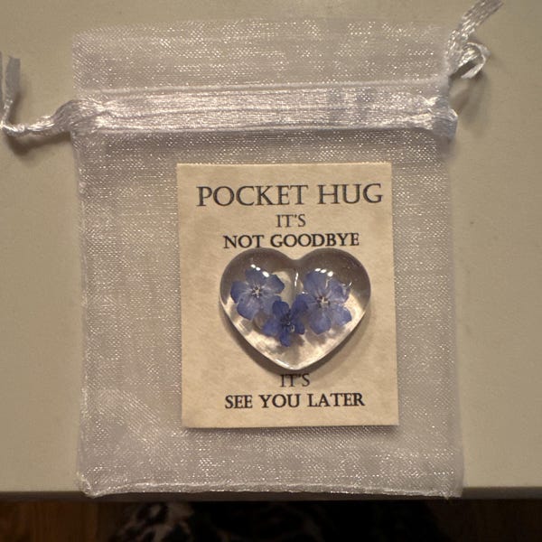 Forget Me Nots, Pocket Hug, Rememberance , Sympathy Gift, Celebration ...