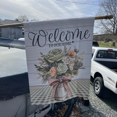 Welcome to Our Campsite Flag, Personalized Camping Sign, Couple ...