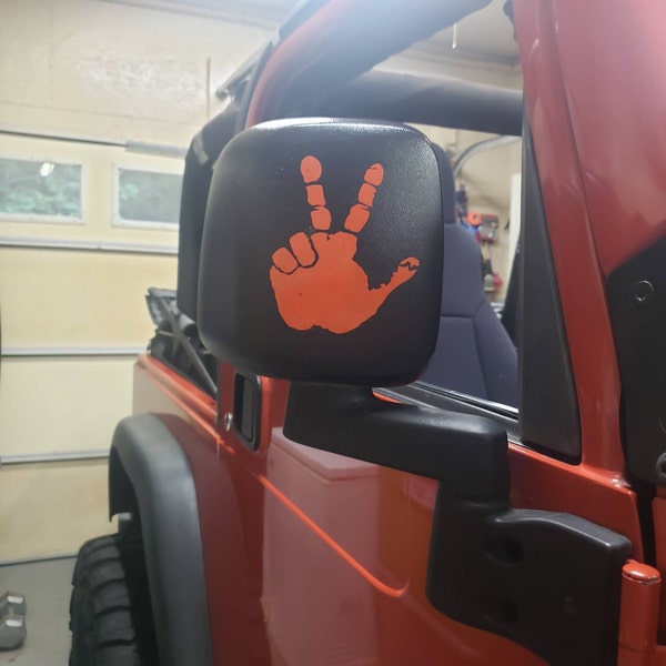 Set of 2 Hand Wave Peace Wave Decal for Jeep Side Mirrors- Wave Decal ...