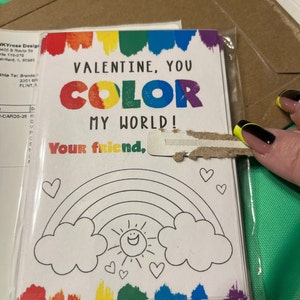 Valentine Cards for Kids PRINTABLE Color My World Valentines - Etsy