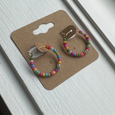 Beautiful Multi Colored Hoops Colorful Small Beaded Earrings Amazing ...