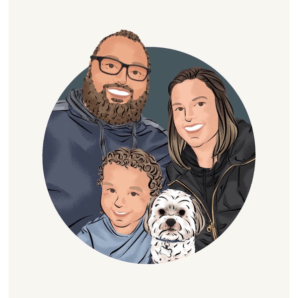 Custom Family Portrait Illustration (digital Portrait) - Etsy