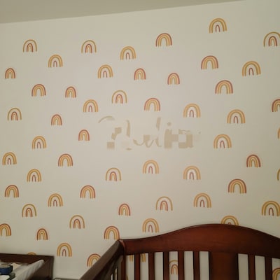 Muted Boho Rainbow Wall Decals Hand Drawn Rainbow Wall Sticker H66 - Etsy