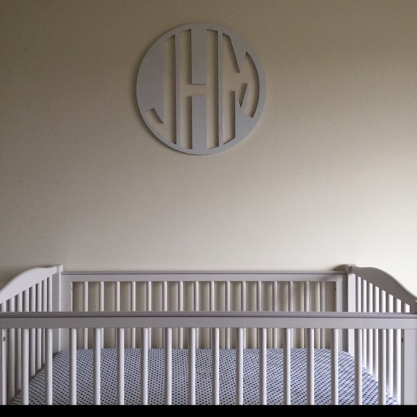 22 Inch Wooden Circle Monogram Reverse Cut Out Painted, Wooden Letters ...