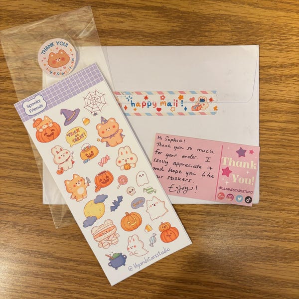 Study Friends Sticker Sheet • Hand Drawn • Kawaii Design • Cute School ...