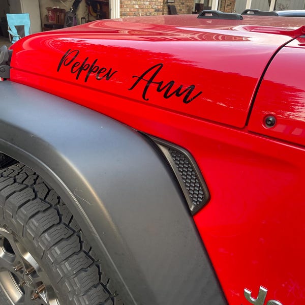 Custom Hood Name Decal | Car Vinyl Sticker Banners | Offroad Vehicles ...