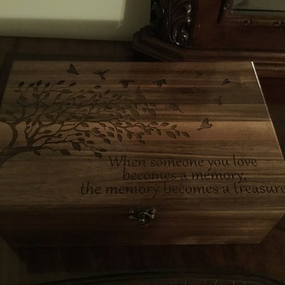 Personalized Tree Memory Box 12x8x4, Custom Hand Made Wood Keepsake Box ...