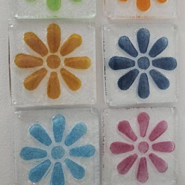 Wave in a Box Fused Glass Wave Wall Art Sun 25x25cm(10"), Turquoise ...