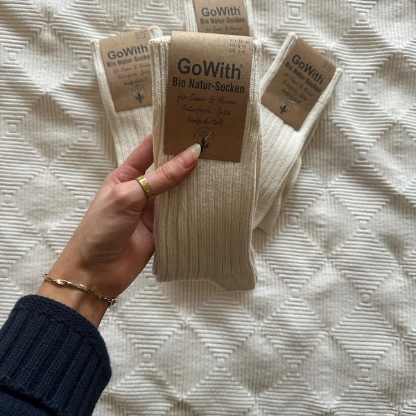 Gowith Unisex Natural 97% Cotton Socks for Women and Men | Breathable ...