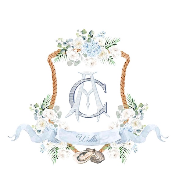 Custom Wedding Monogram Logo, Wedding Monogram, Watercolor Monogram ...