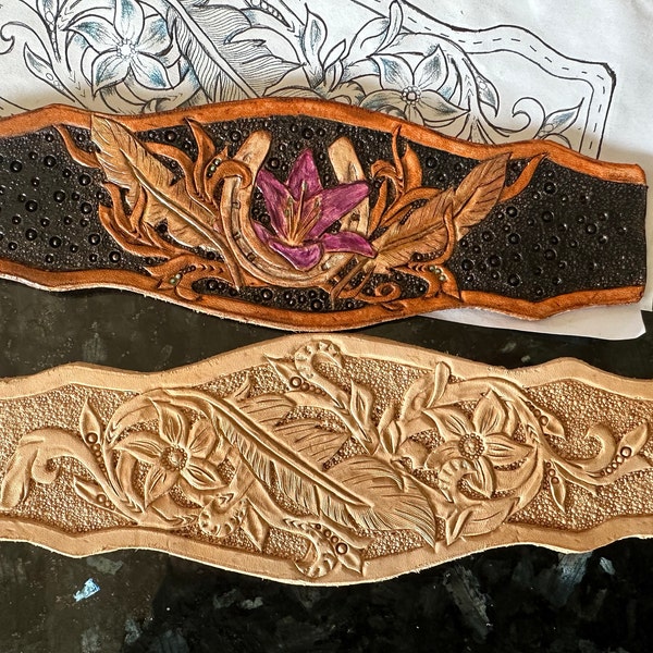 Full Alphabet Pack Western Filigree Design Leather Tooling Feathers ...