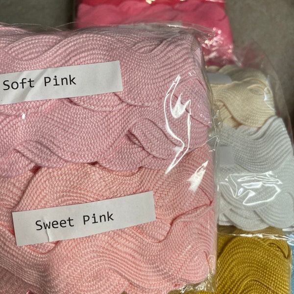 5 Yards Pink Jumbo Rick Rack Trim, Pink Rick Rack, Jumbo Ric Rac, Rick ...