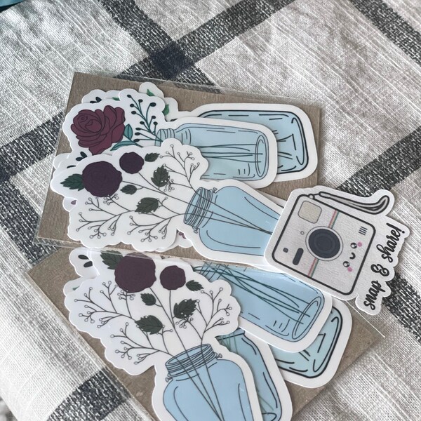 Flower Jar Sticker Pack | Cute | 4 Flower Jar Stickers | Gift for Her ...