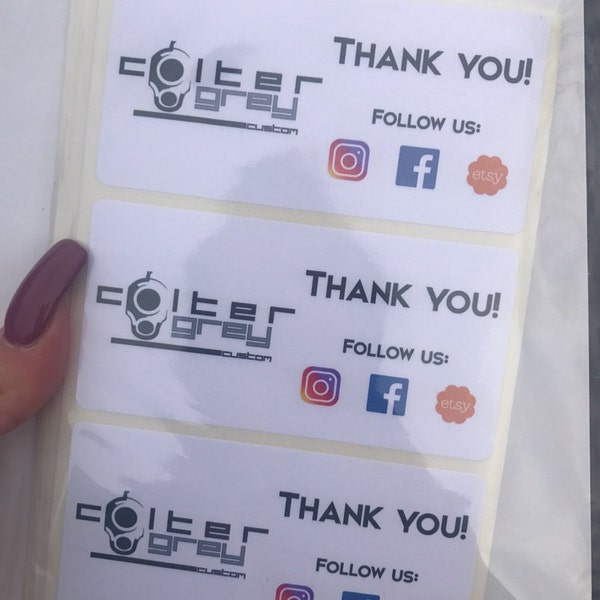 Logo Stickers,product Labels, Social Media Labels,thank You Stickers ...
