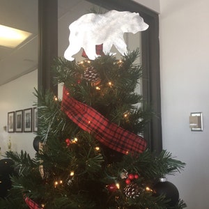 Bear Handcrafted Metal Christmas Tree Topper, Holiday Decoration, Wall ...