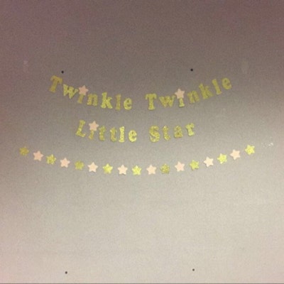 Twinkle, Twinkle Little Star Gold Glitter Banner, Stars Garlands, Stars ...