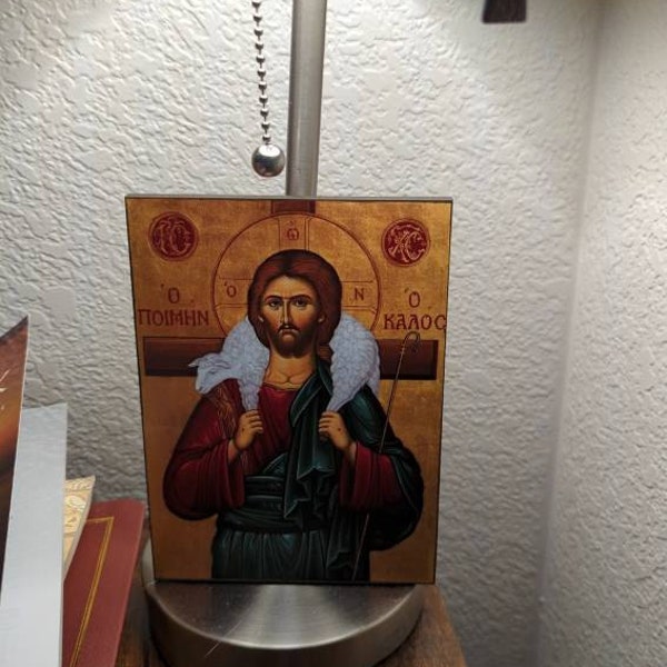 Jesus the Good Shepherd Orthodox Icon, Biblical Art, Jesus Christ ...