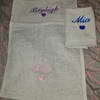 Personalised Face Flannel Embroidered With Cute Heart 100% Soft Cotton ...