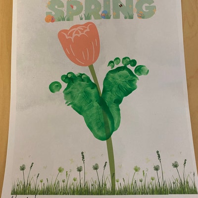 Spring Handprint Art Craft, Memory Baby Art Keepsakes, Preschool ...
