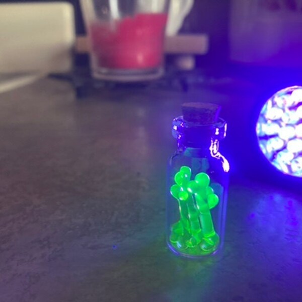 Uranium Glass Rod in a Bottle - Etsy