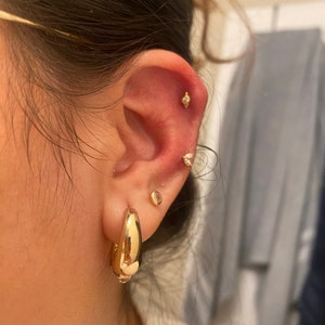 20G/18G/16G Tiny Push Pin Labret Threadless Flat Back Earring Tragus ...