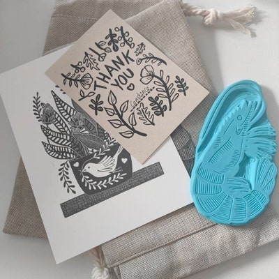 Rubber Stamp Shrimp Hand Carved Stamp Mounted or Unmounted Stamping ...