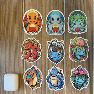 Pokemon Kanto Starters Sticker Pack upgraded Quality - Etsy