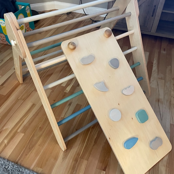 Wood Gym Triangle, Kids Climbing Ladder, Wooden Step Triangle, Triangle ...