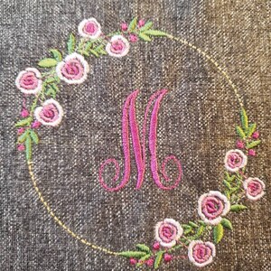 Monogram Frame Embroidery Designs Flower Embroidery Design - Etsy