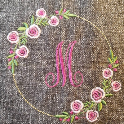 Monogram Frame Embroidery Designs Flower Embroidery Design - Etsy