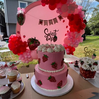 Berry First Birthday Decal Happy Birthday Party Backdrop First Birthday ...