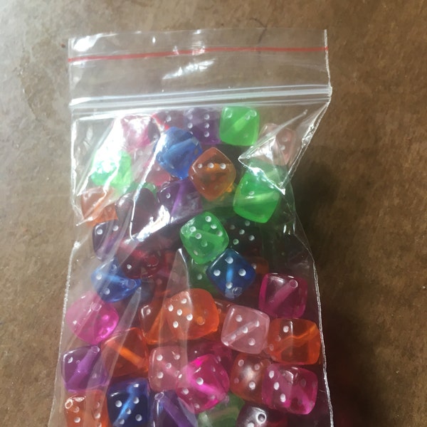 Dice Beads Acrylic Beads Acrylic Dice Beads Assorted Beads BULK Beads ...