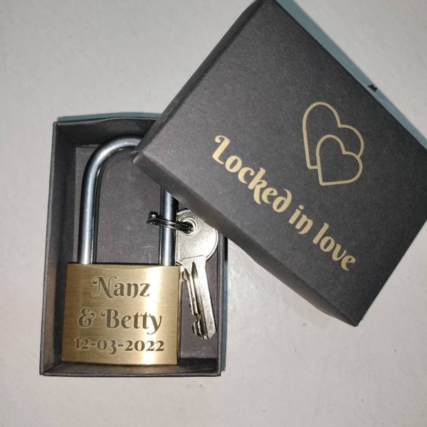 Personalized Engraved Love Padlock, Couples Gifts, Valentines Day Gifts ...
