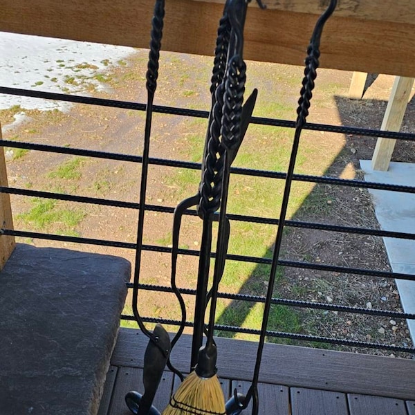 Hand Forged Fire Iron Set - Etsy