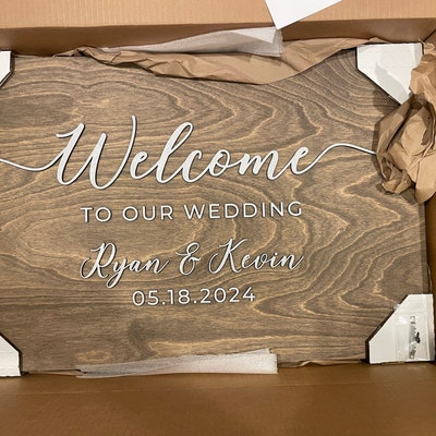 3D Wedding Welcome Sign Custom Wood Wedding Sign Welcome to Our Forever ...