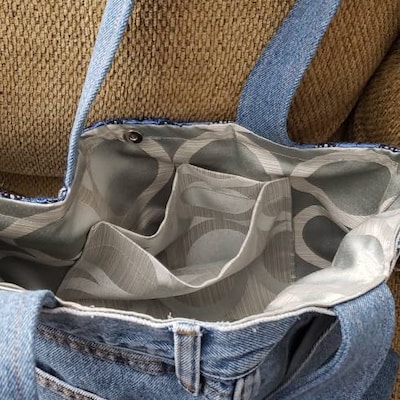 Custom: Blue Jean Tote Bag Memory Keepsake Upcycled From Blue Jeans ...