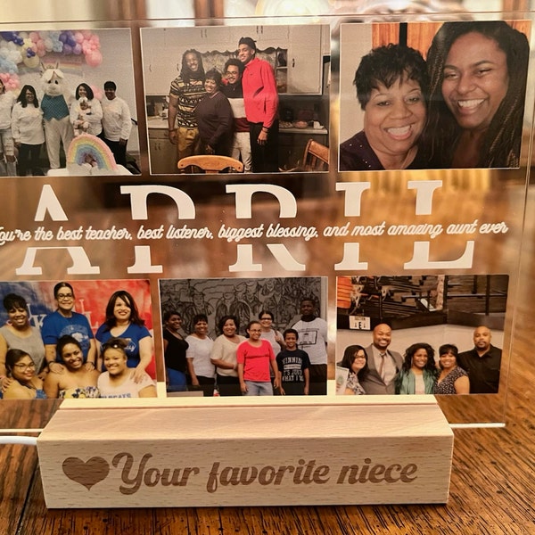 Custom Aunt Picture Plaque, Personalized Aunt Photo Collage, Gift for ...