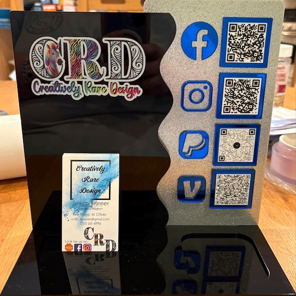 Acrylic QR Code Sign for Seamless Payments and Social Media Access - Etsy