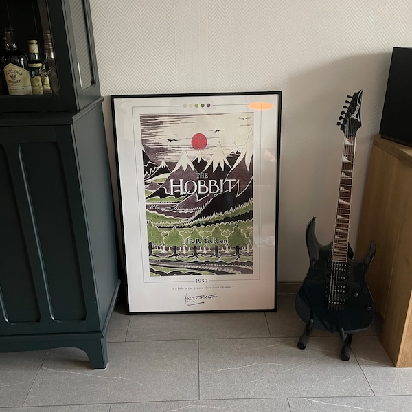 The Hobbit Book Cover Poster | J. R. R. Tolkien, the Hobbit Poster, the ...