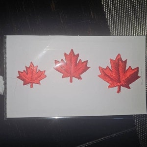 Canada Maple Leaf Embroidered Patch / Iron on Applique | Canadian Flag ...