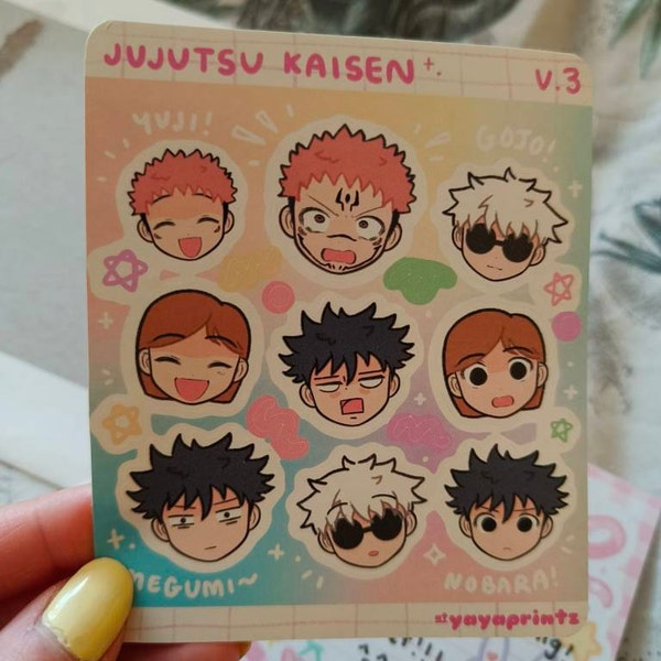 NEW Jujutsu Kaisen Stickersheets Kawaii, Cute, Anime, Deco - Etsy