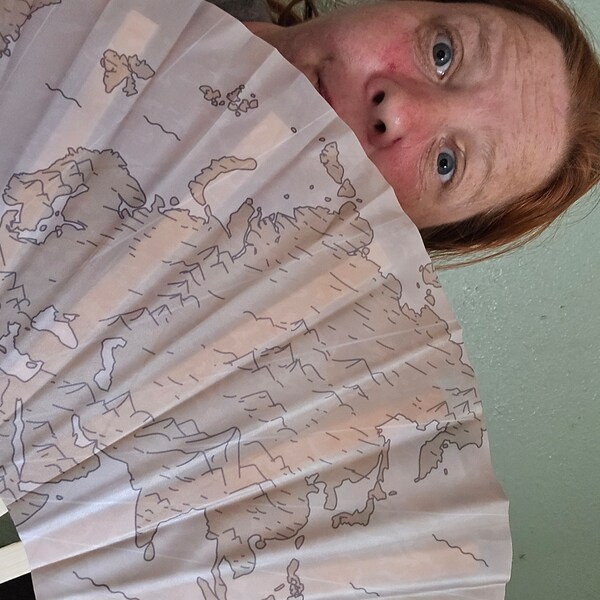 Viking, Helm of Awe, Green, Large Clack Fan Designed by Tara Vojta ...