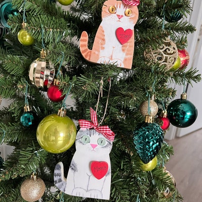 Custom Cat Ornament, Painted From YOUR PHOTOS, Cat Portrait ...