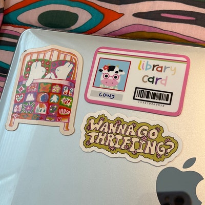 Wanna Go Thrifting Waterproof Sticker Retro 70s Thrifting Cute Vinyl ...
