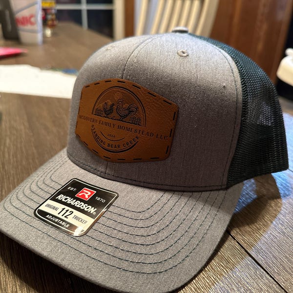 Richardson 112FP Mesh Back 5 Panel Trucker Hat With Custom Vegan Leather Patch Bulk Hats Custom ...