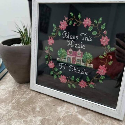 Bless This Hizzle Fo' Shizzle Cross Stitch Pattern, Funny Crossstitch ...
