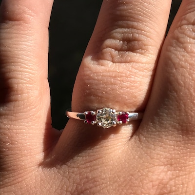 Sterling Silver, 3 Gemstone Ring Setting. 4-6mm Center, 2 X 3-4mm ...